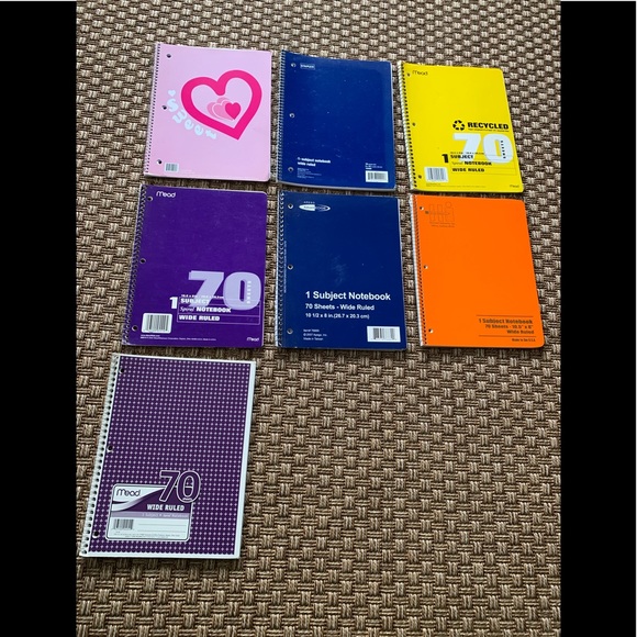 Custom Variety Pack | Office | Nwt Variety 6 Notebooks Lot Wide Ruled ...